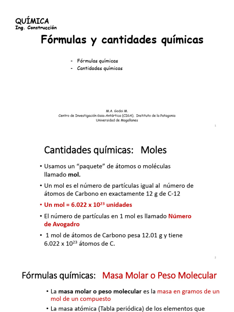 Qca Clase3 01042025 | PDF | Mole (Unidad) | Química