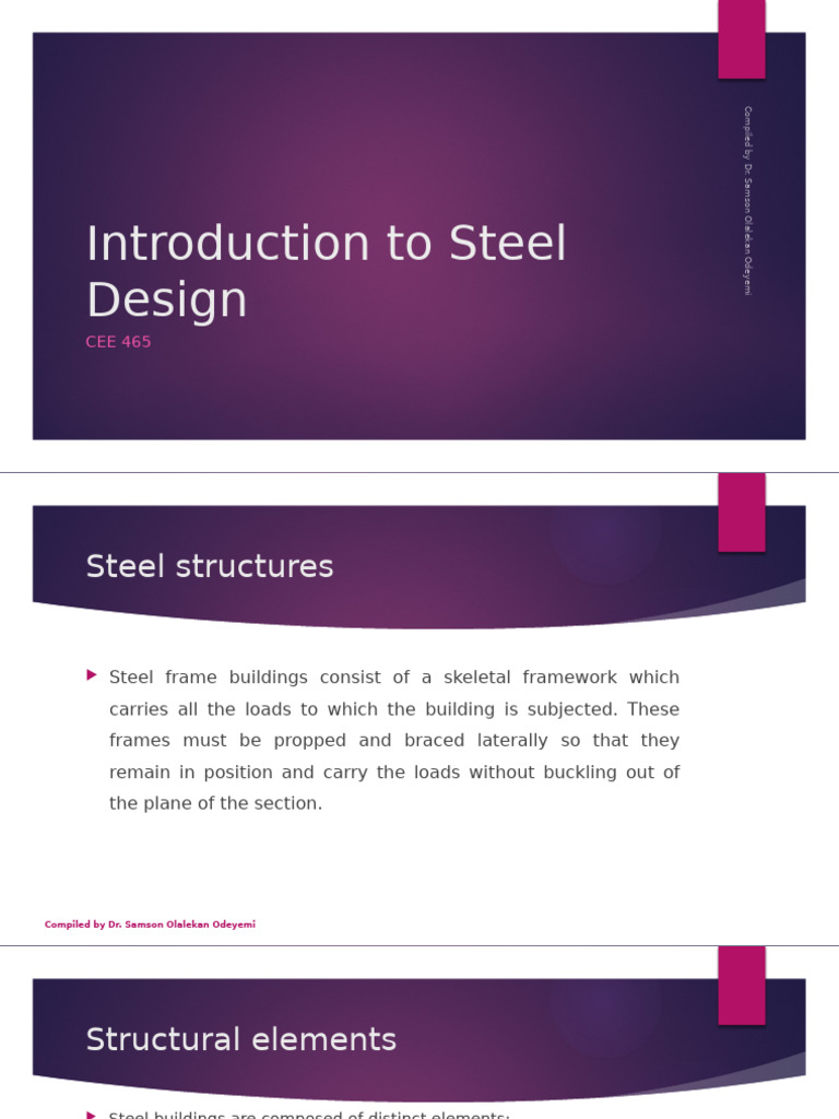 Introduction to Steel Design Principles | PDF | Truss | Beam (Structure)