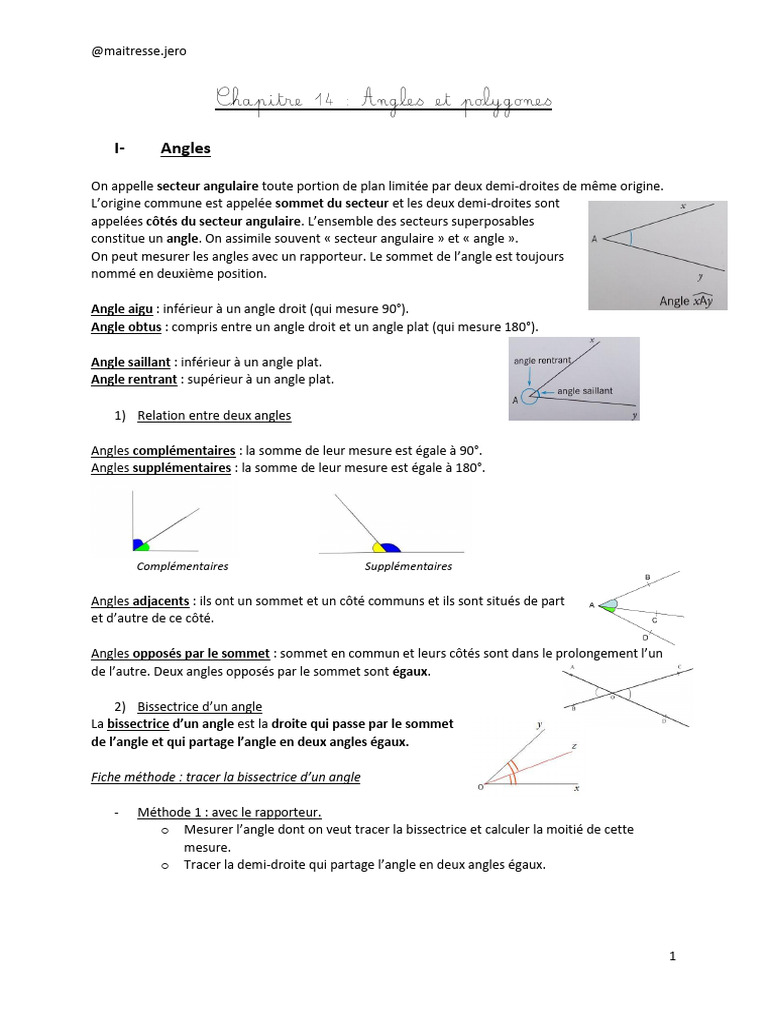 Angles et Polygones en Géométrie | PDF | Angle | Polygone
