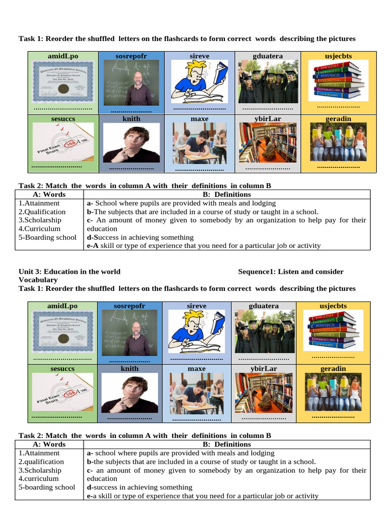 Unit 3 | PDF | Vocabulary | Learning