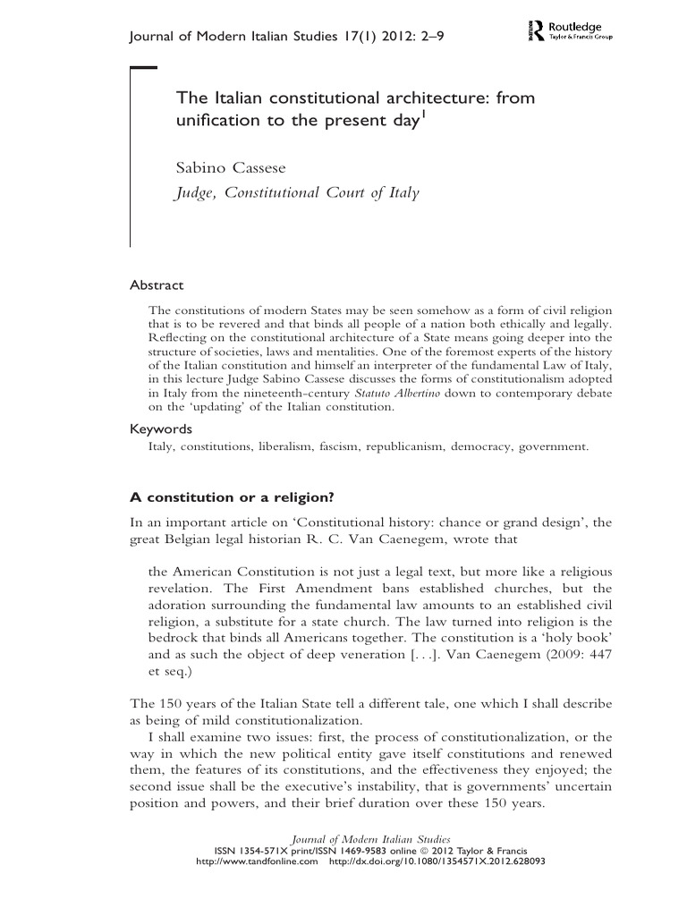 Italian Constitutional History Overview | PDF | Constitution | Fascism
