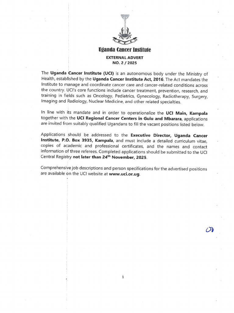 Job Description Under External Advert No. 2-2025 | PDF