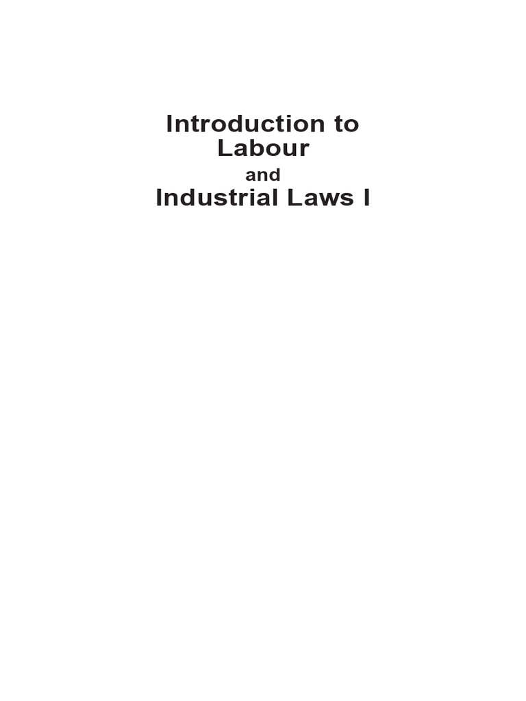 Introduction to Labour Laws Textbook | PDF | Employment | Labour Law