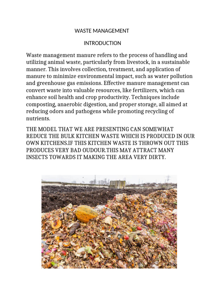 Sustainable Manure and Kitchen Waste Management | PDF