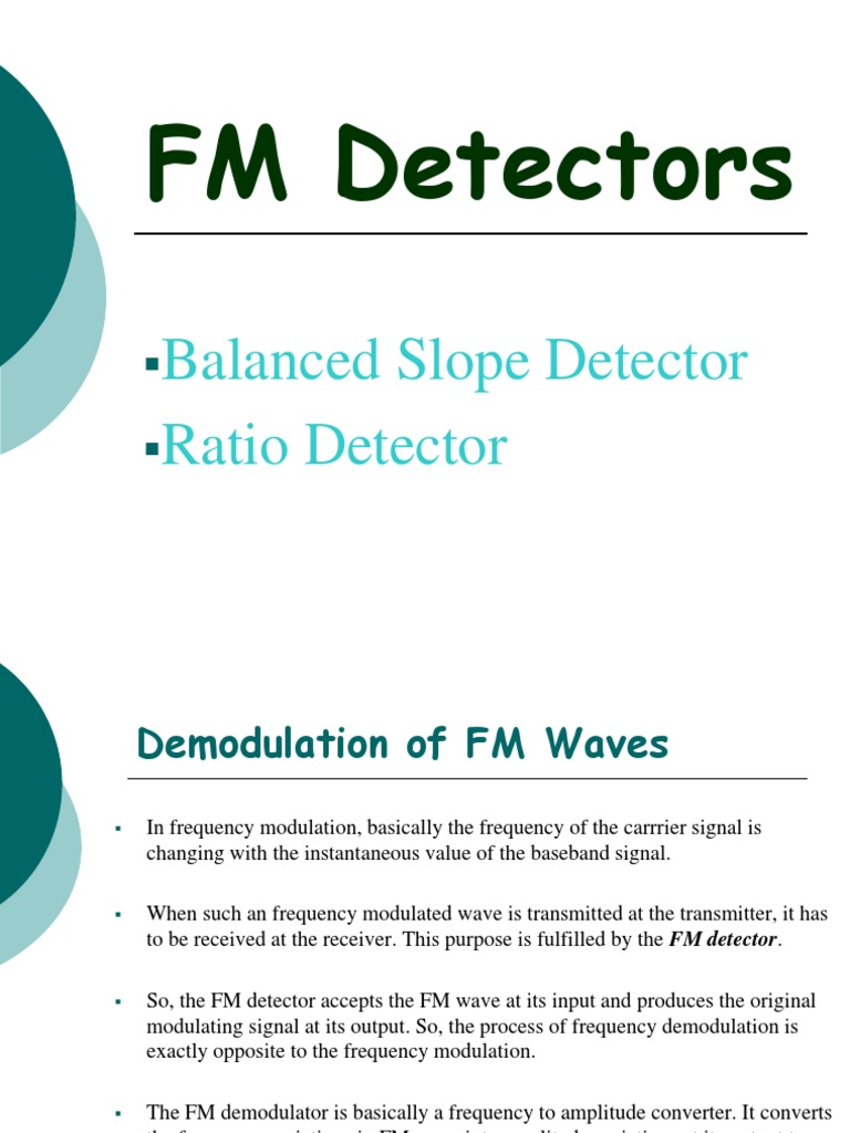 FM Detectors | PDF | Detector (Radio) | Frequency Modulation