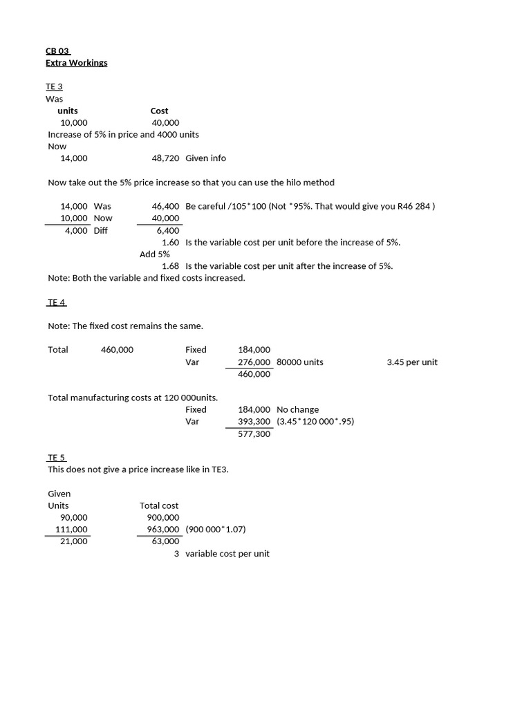 CB03 Extra Workings | PDF