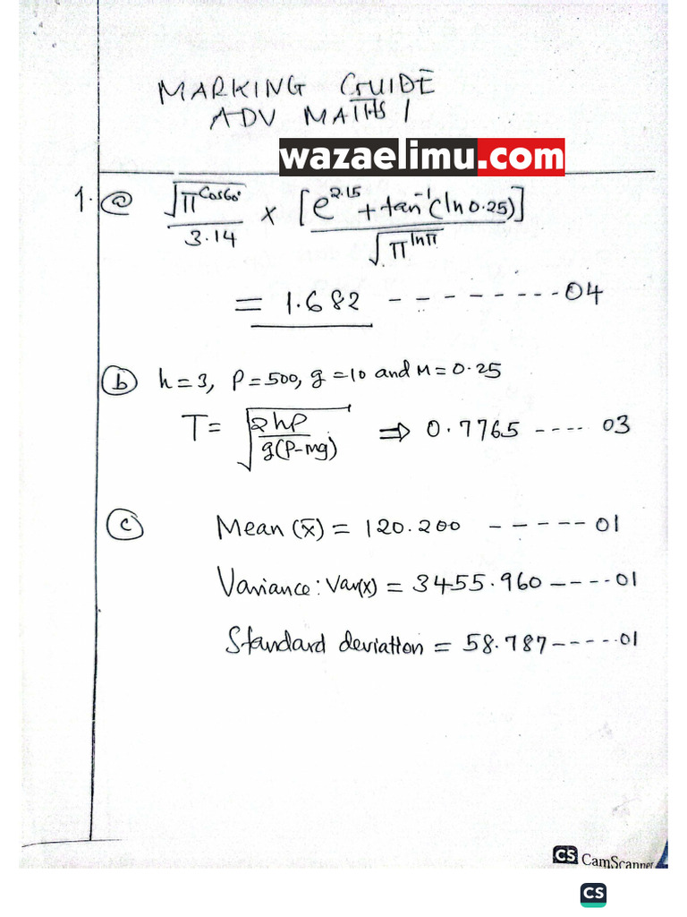 Advanced Mathematics 1 Ms | PDF