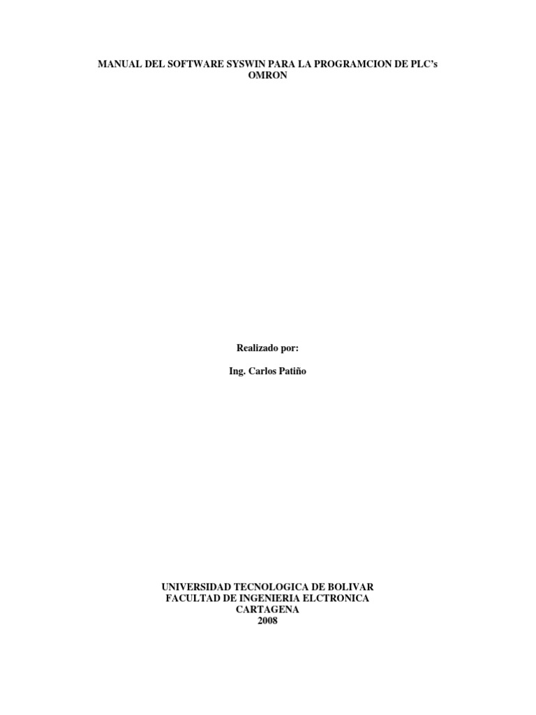 MANUAL DEL SOFTWARE SYSWIN PARA LA PROGRAMCION DE PLC's OMRON ...