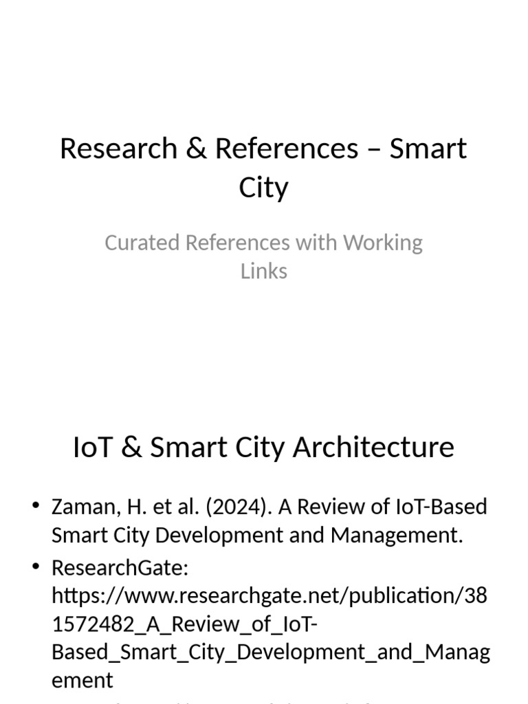 Smart City References | PDF