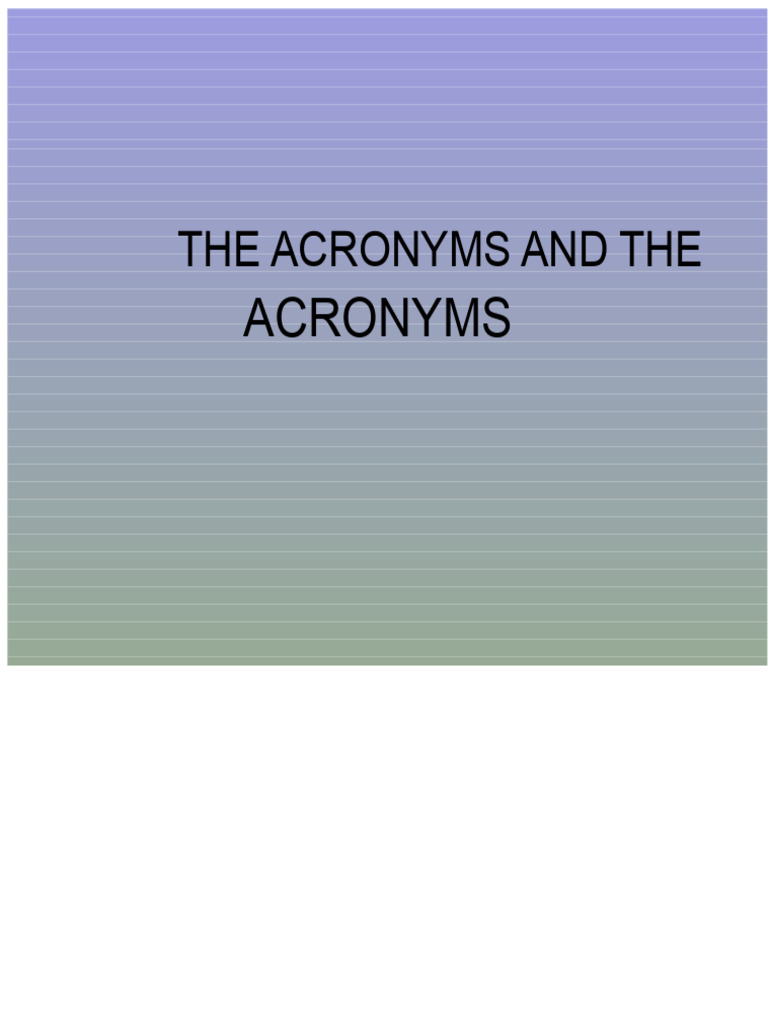 Abbreviations and Acronyms | PDF | Acronym | Letter Case