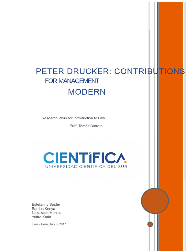 Peter Drucker - Contributions To Modern Management | PDF ...