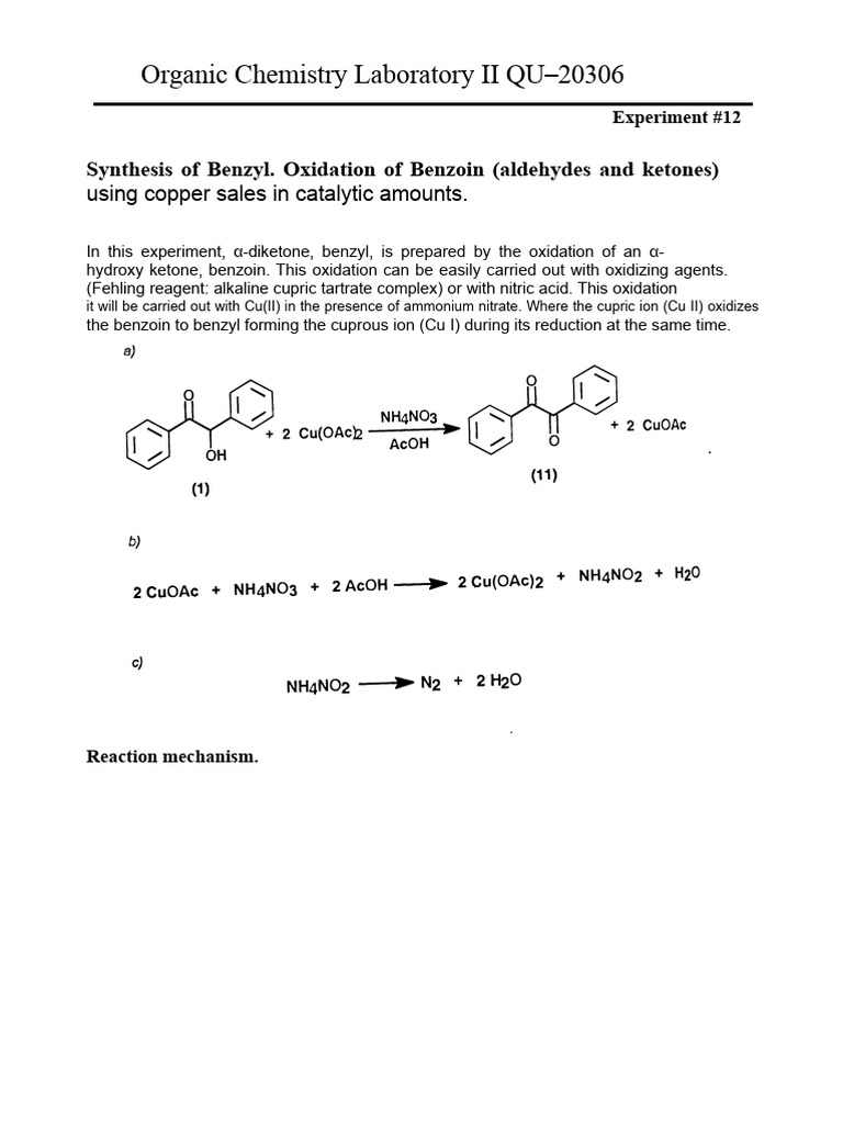 Practice 10 Synthesis of Benzyl (1) | PDF | Thin Layer Chromatography ...