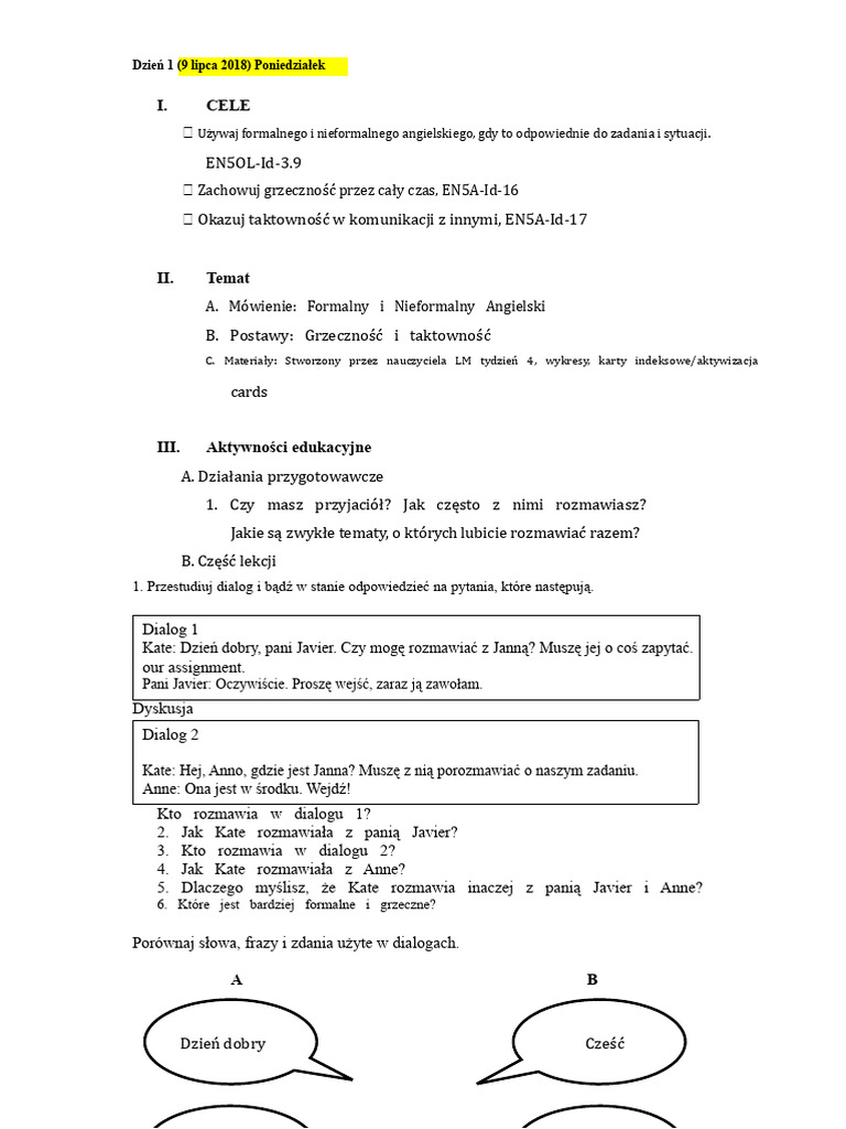 ANGIELSKI V Kwartal 1 Tydzień-4 | PDF