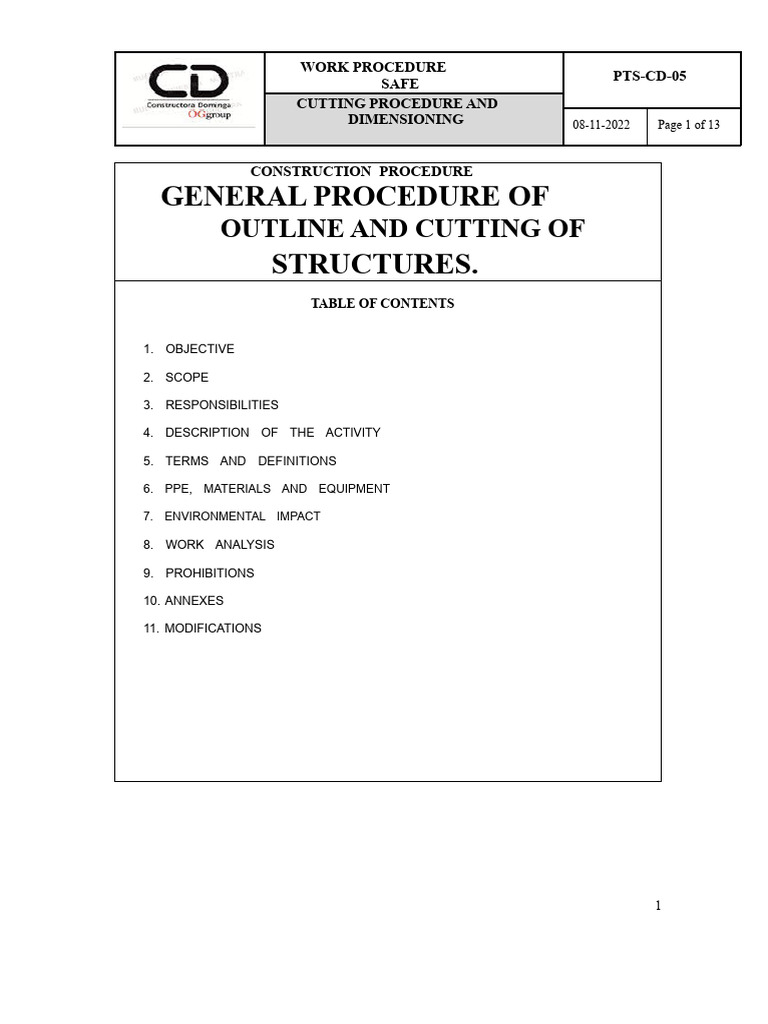 Cutting and Sizing Procedure | PDF | Personal Protective Equipment