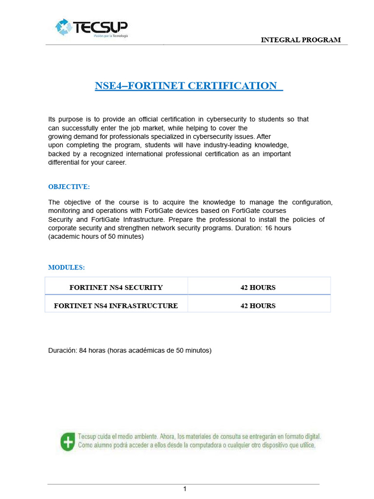 SYLLABUS - NSE4 CERTIFICATION - FORTINET | PDF | Virtual Private Network | Firewall (Computing)