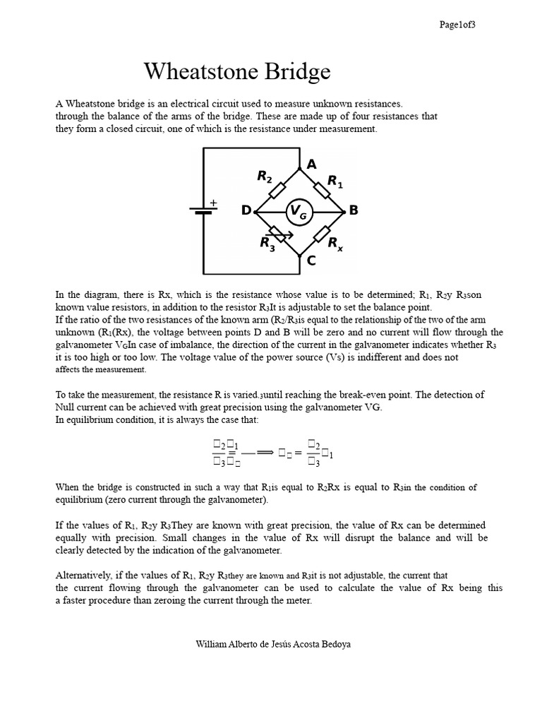 Understanding Wheatstone Bridge Basics | PDF | Electricity | Electrical ...