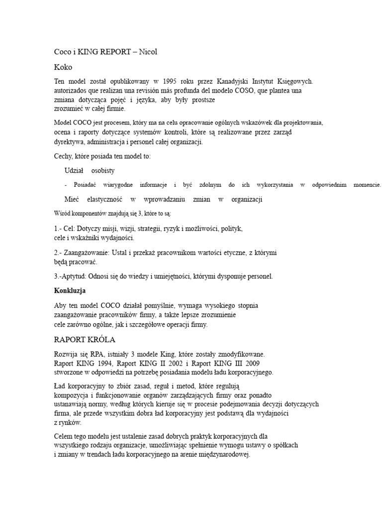 Coco I KING REPORT | PDF