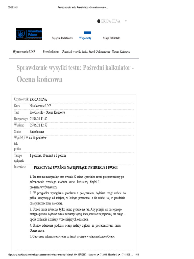 Test - Pre Calculus - Final Evaluation - .. | PDF