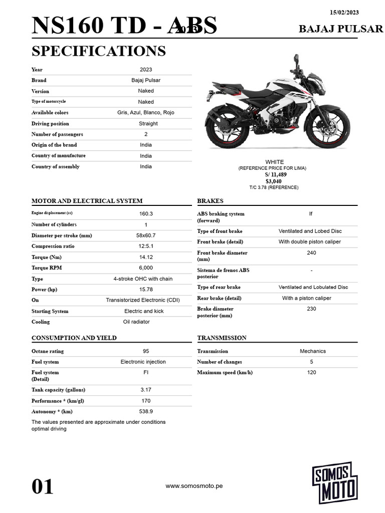 ns160-td-abs-2023_bajaj-pulsar_White-15-02-2023-b77ffa80336151cf2781019f9f661dea | PDF | Brake ...