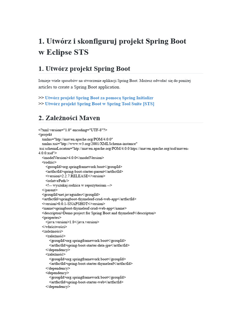 Projekt CRUD bazy danych w czasie rzeczywistym z użyciem Spring Boot i ...