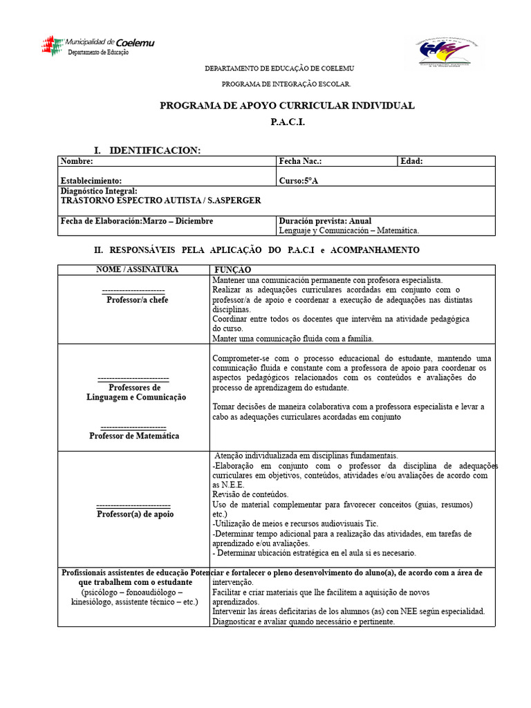 PACI 5°BÁSICO ADEQUAÇÃO | PDF | Informação | Aprendizado