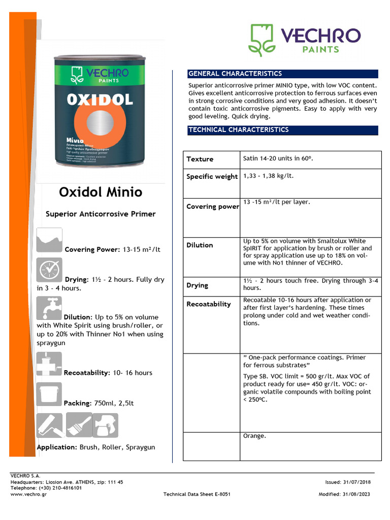 Oxidol Minio - English - 0 | PDF | Volatile Organic Compound | Materials