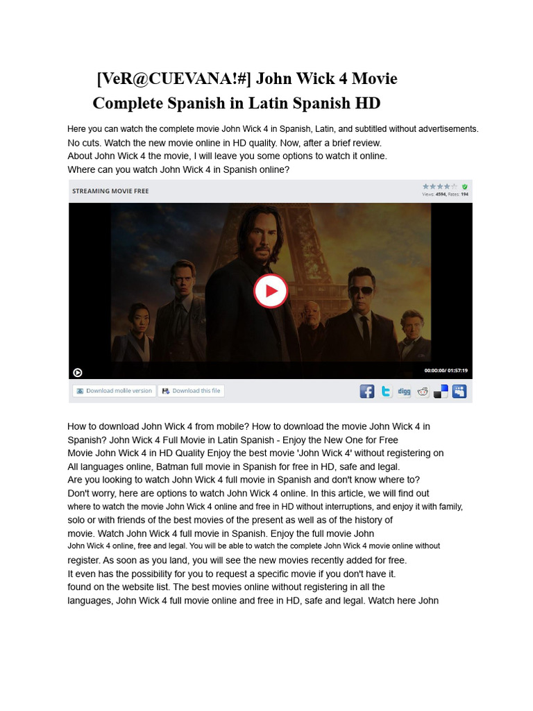 john-wick-4-cuevana-es2 | PDF | Avatar (2009 Film) | You Tube