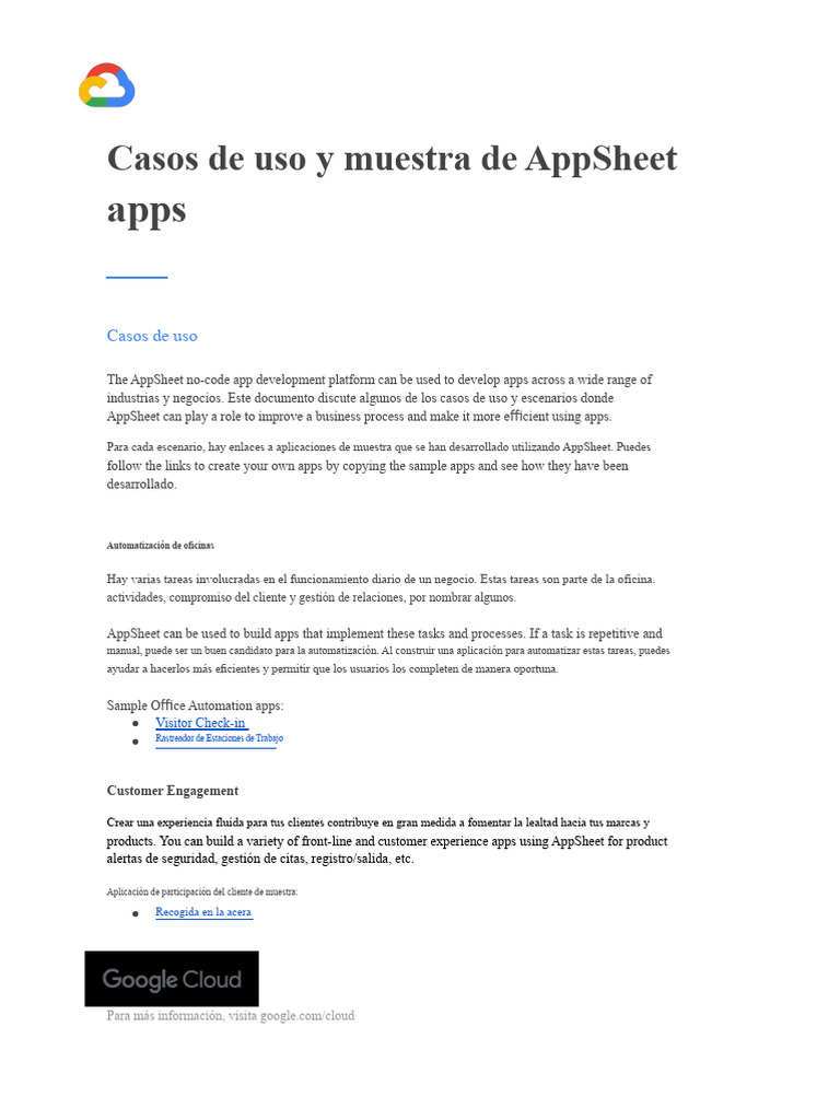 Casos de uso de AppSheet y aplicaciones de muestra (2) | PDF | Software ...
