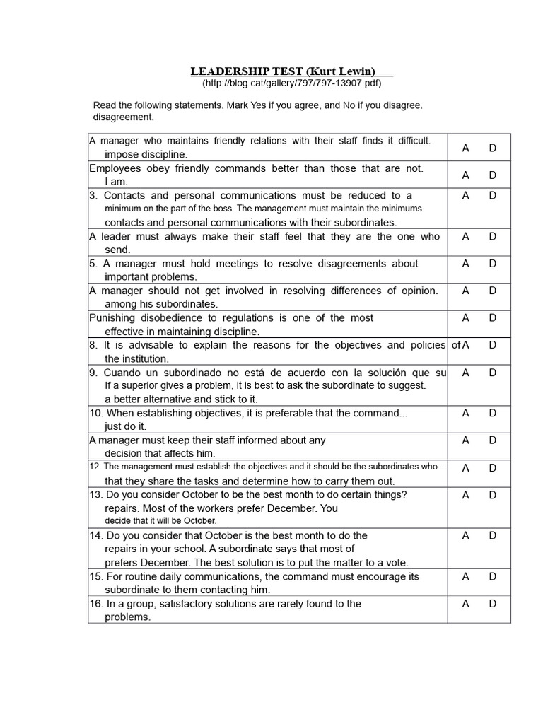 Leadership Styles Assessment Test | PDF | Leadership