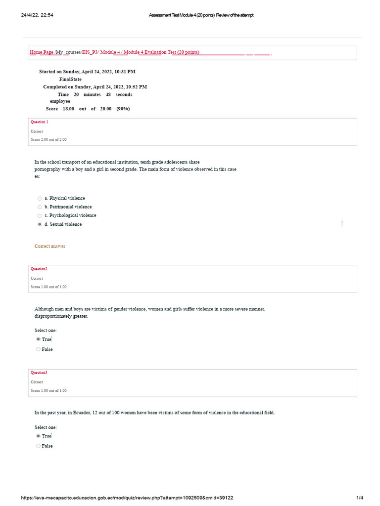 Assessment Test Module 4 | PDF | Violence | Aggression