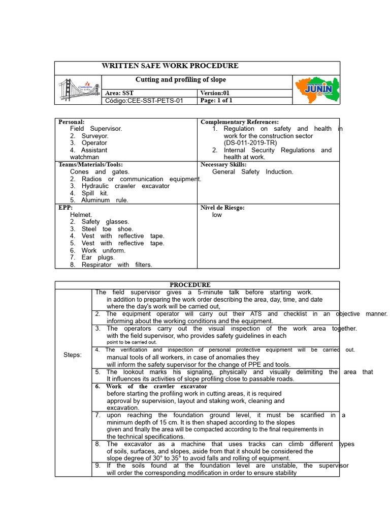 Cutting and Shaping of Slope | PDF | Personal Protective Equipment