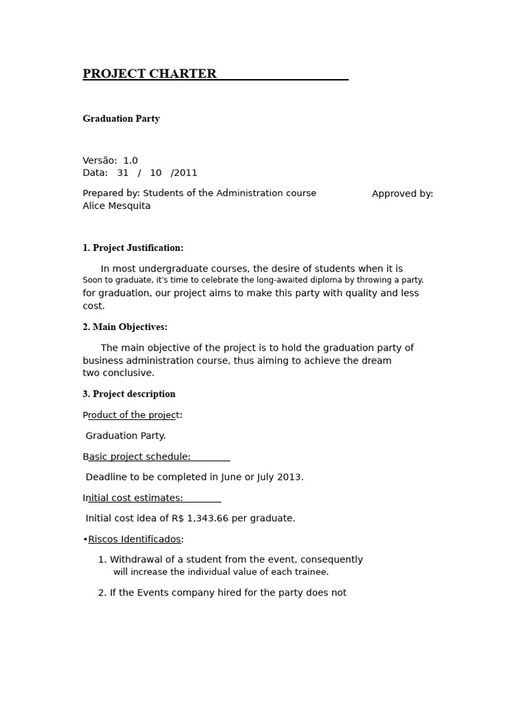 Project Charter | PDF