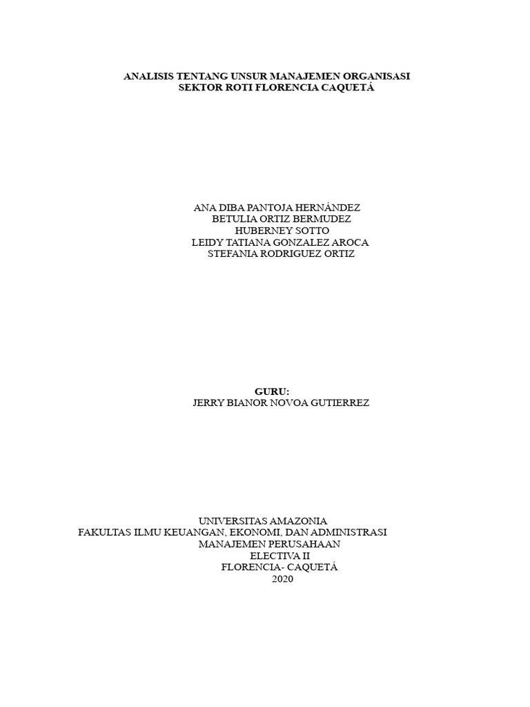 Analisis Sektor Pembuat Roti | PDF