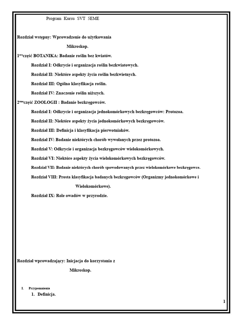 Kurs SVT 5. Klasy | PDF