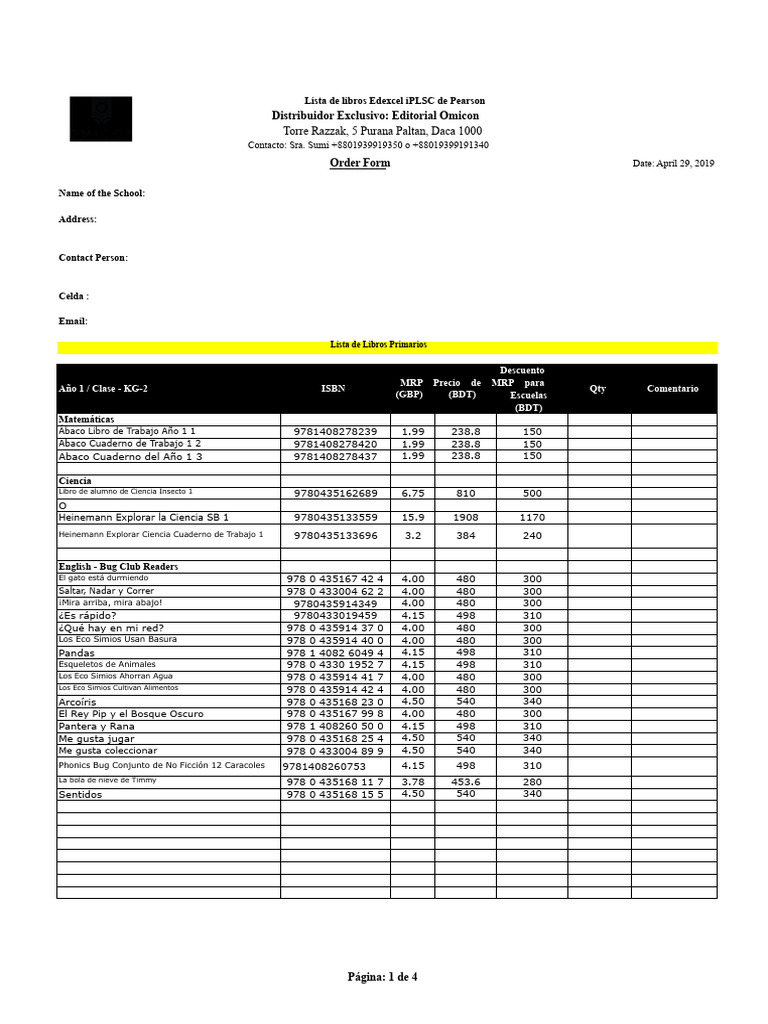 Lista de Libros Pearson Edexcel Iprimary | PDF