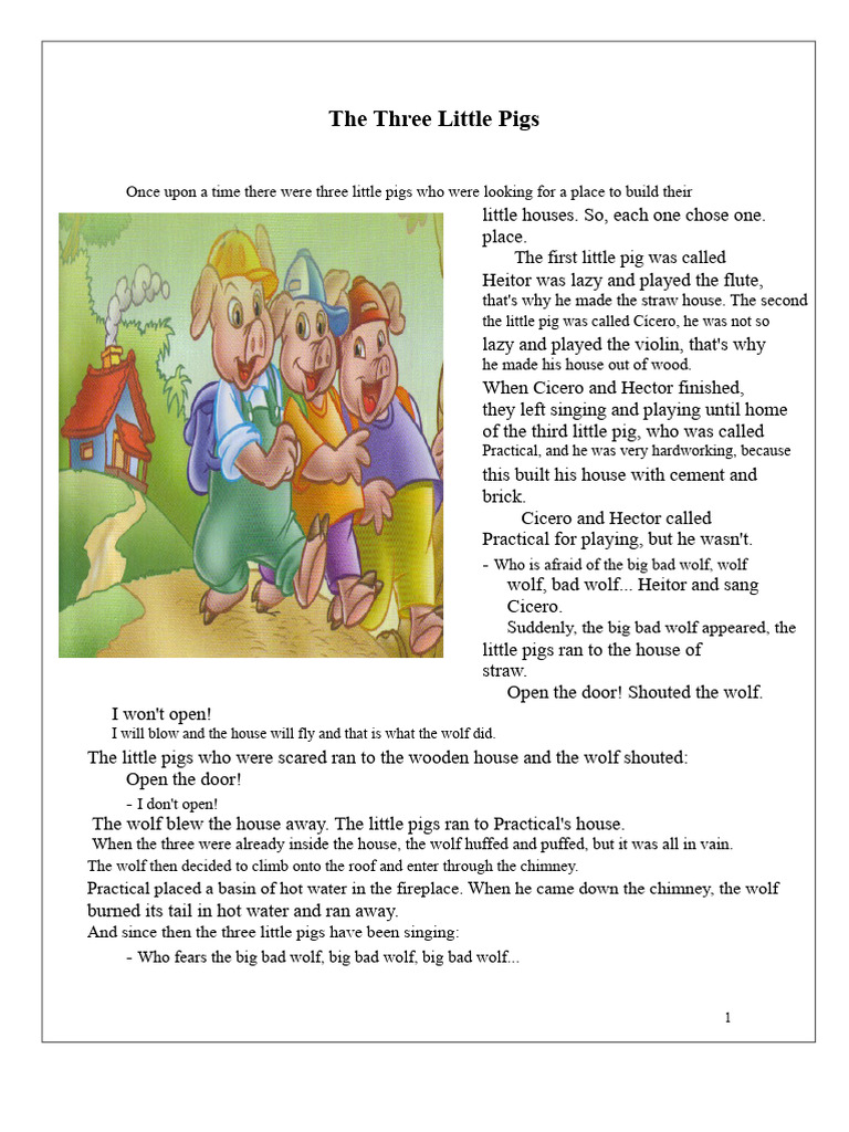 Activities The Three Little Pigs | PDF