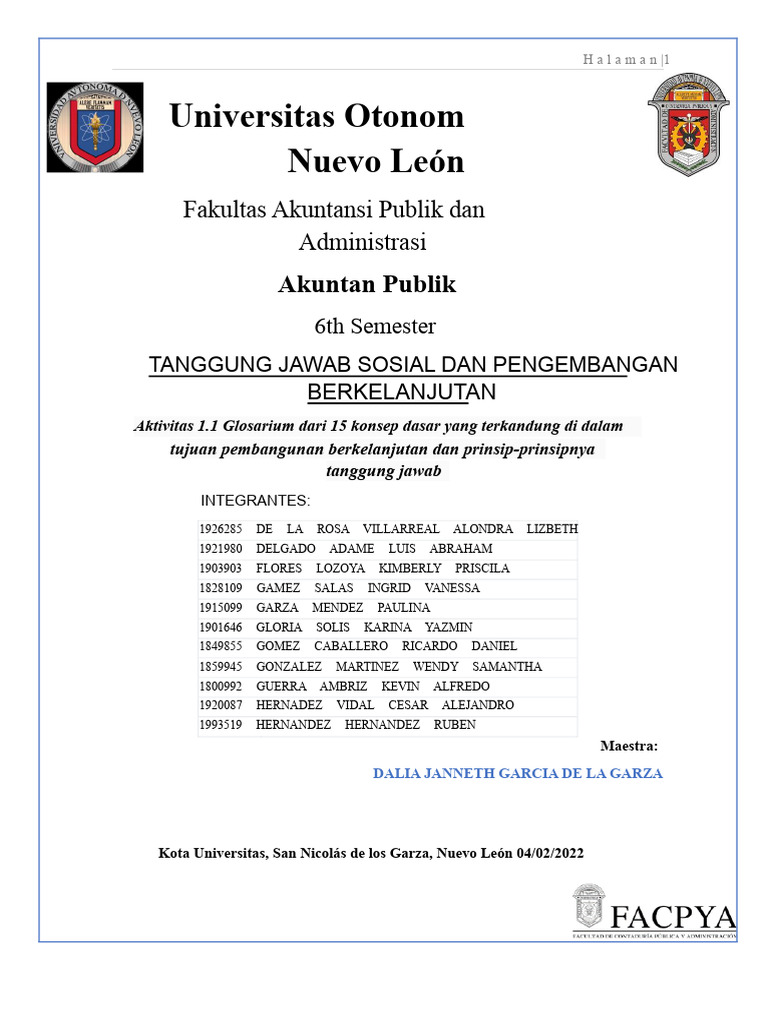 Aktivitas 1.1 Glosarium 15 konsep dasar yang terkandung dalam tujuan ...