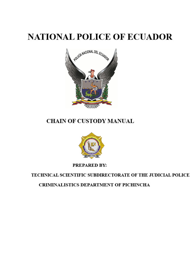 CHAIN OF CUSTODY MANUAL | PDF | Forensic Science | Crime Scene