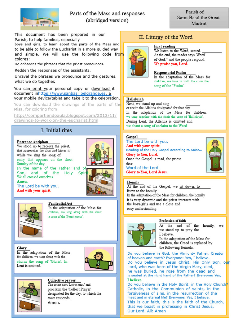Parts of The Mass Responses St. Basil | PDF | Mass (Liturgy) | Eucharist