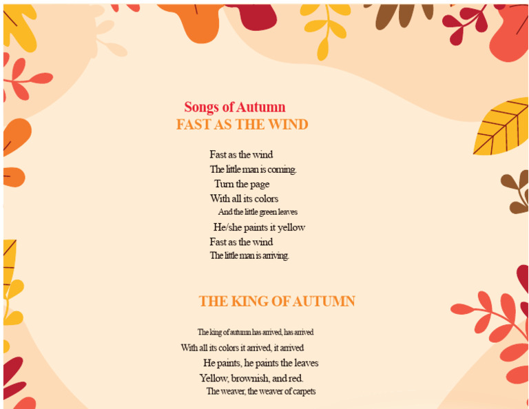 Autumn Songs: Colors and Themes | PDF
