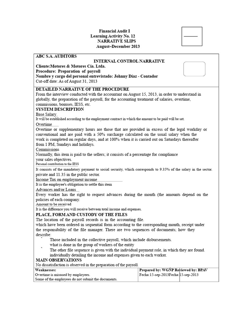 Narrative Records | PDF | Payroll | Salary