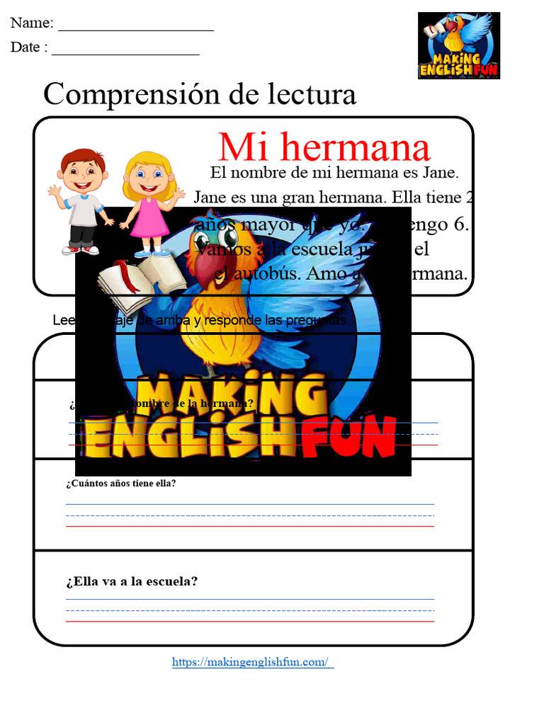 Hojas de Trabajo y Pasajes de Lectura para Jardín de Infancia | PDF