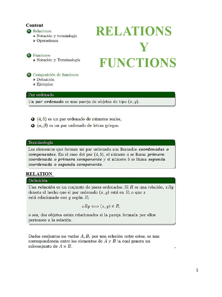 RELATIONS AND FUNCTIONS SUMMARY OK.docx | PDF