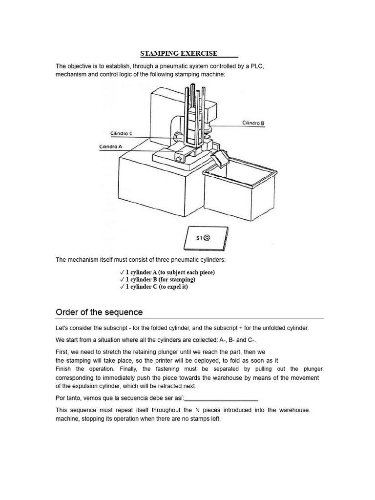 Pneumatic Stamping Machine Control Guide | PDF | Programmable Logic ...