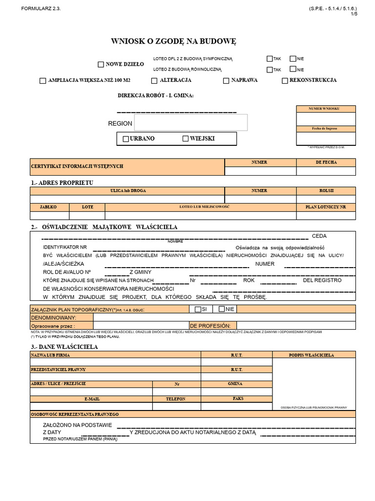 Wniosek o pozwolenie na budowę | PDF