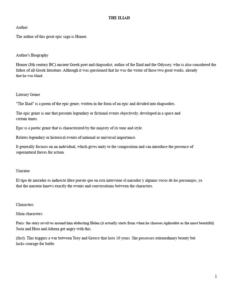 THE ILIAD | PDF | Hamlet | Iliad