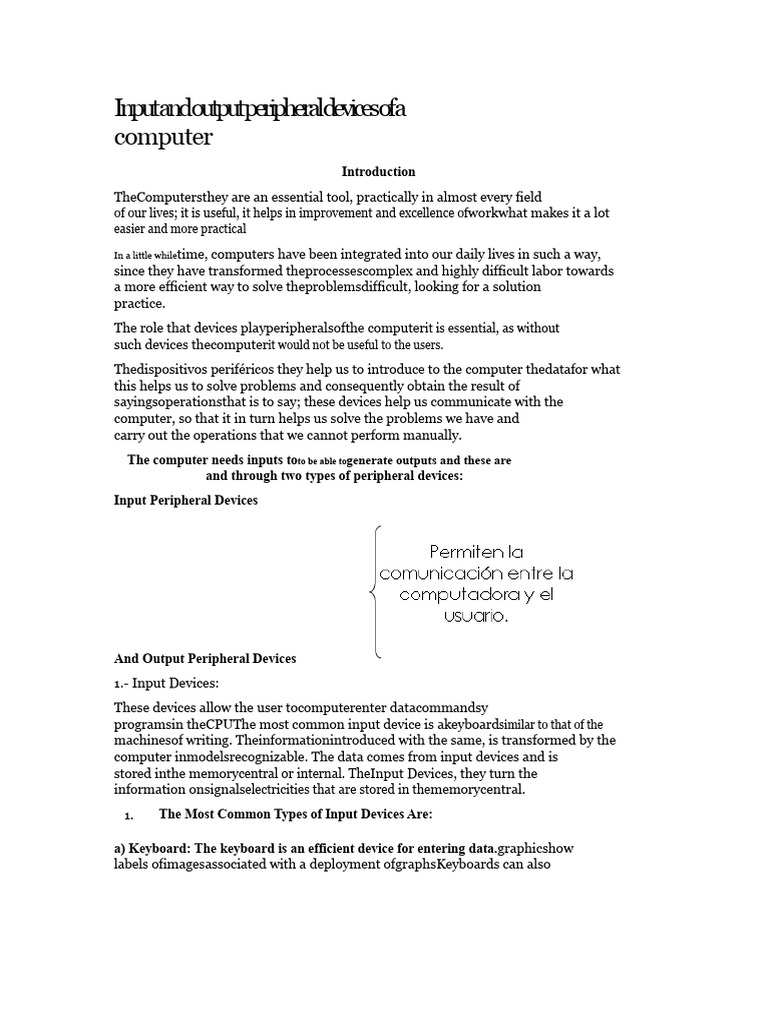 Computer Input and Output Devices | PDF | Computer Monitor | Computer ...