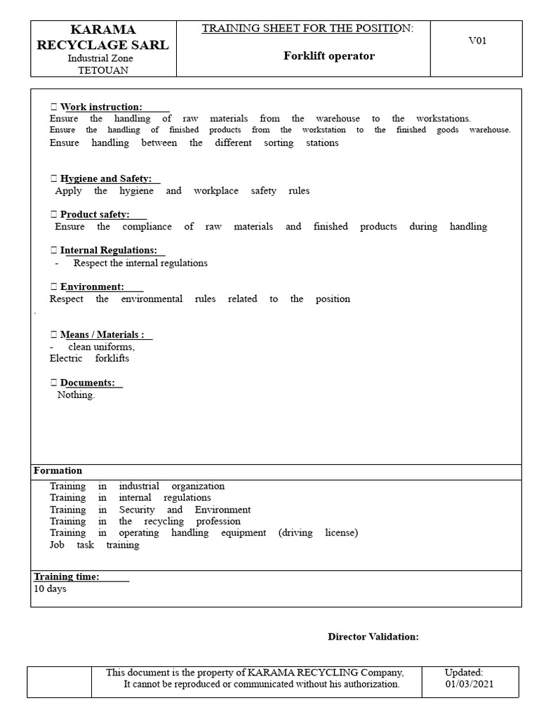 Forklift Operator Training Guide | PDF