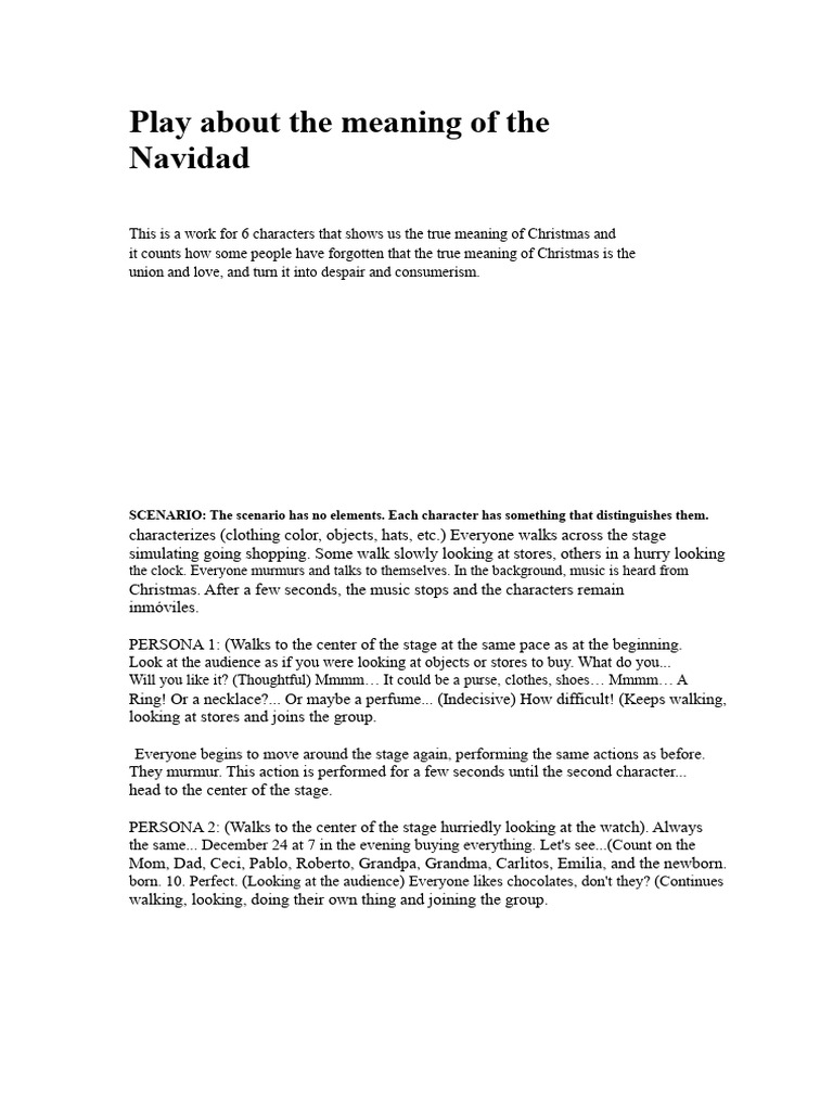Play About The Meaning of Christmas | PDF