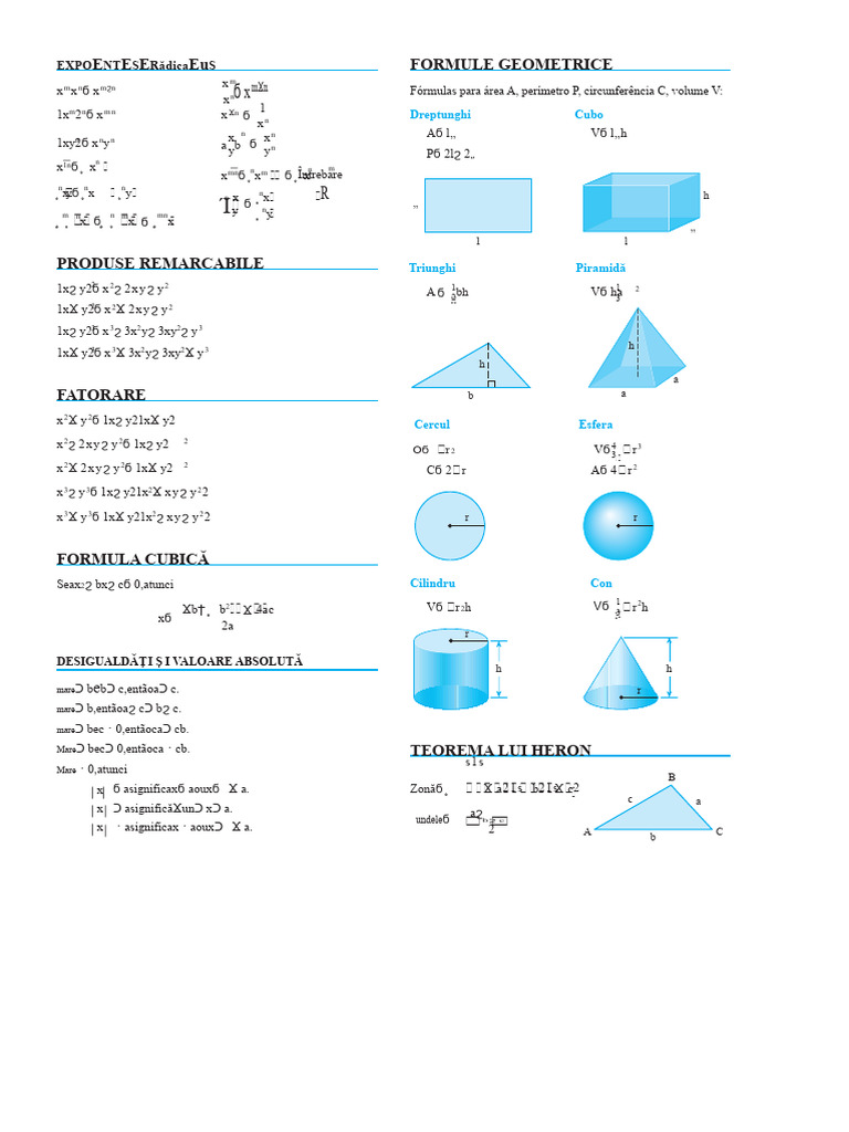 Formules géométriques et algébriques | PDF